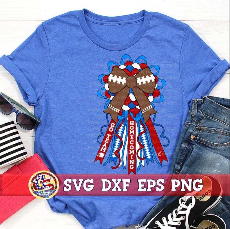 Homecoming Mum Coquette Bow Svg Eps Dxf Png | Football Mum Svg ...