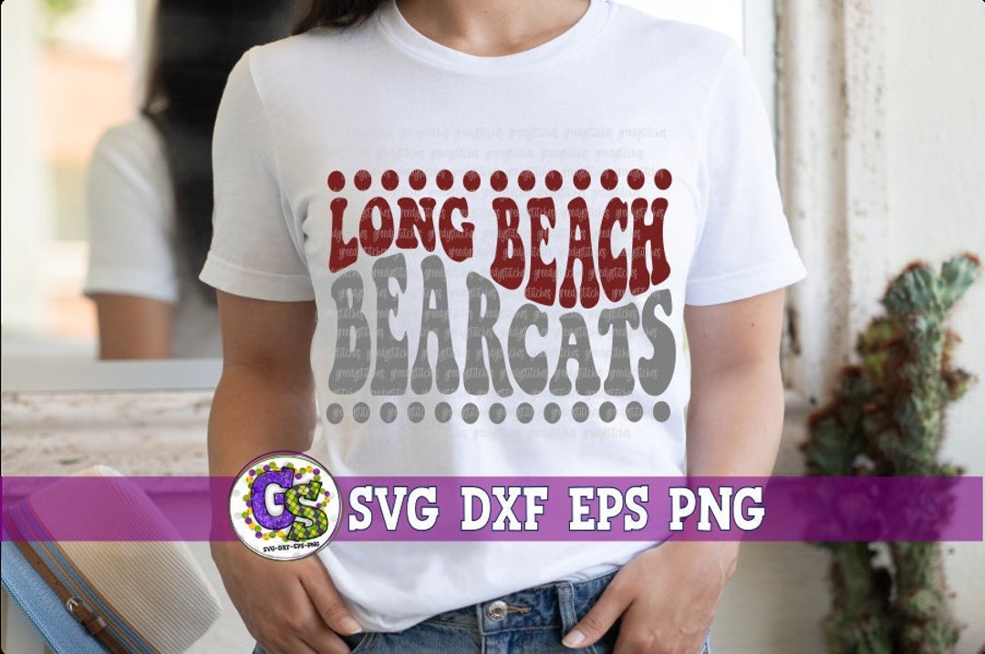 Long Beach Bearcats Groovy Wave Svg Dxf Eps Png | Long Beach Bearcats ...