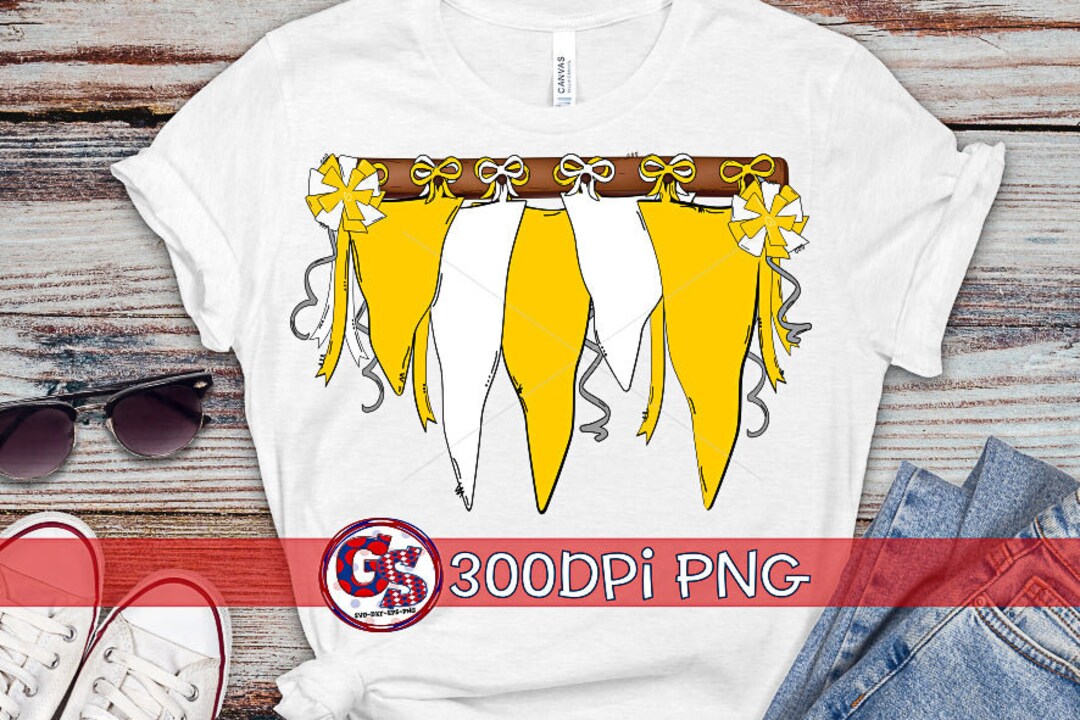 Spirit Pennants Yellow & White PNG Sublimation | Homecoming Png ...