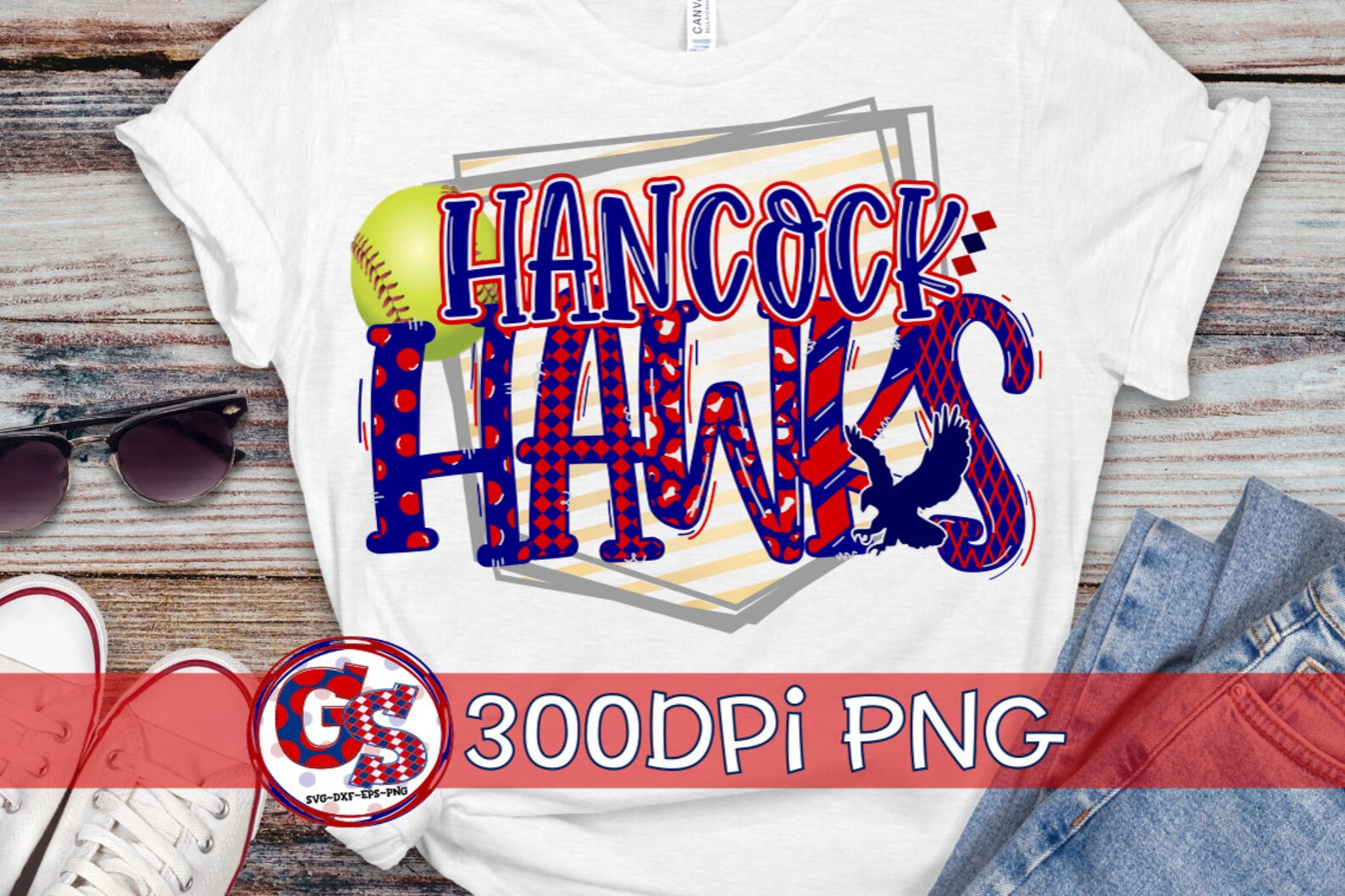 Hancock Hawks Softball PNG for Sublimation Hancock Hawks Png | Etsy