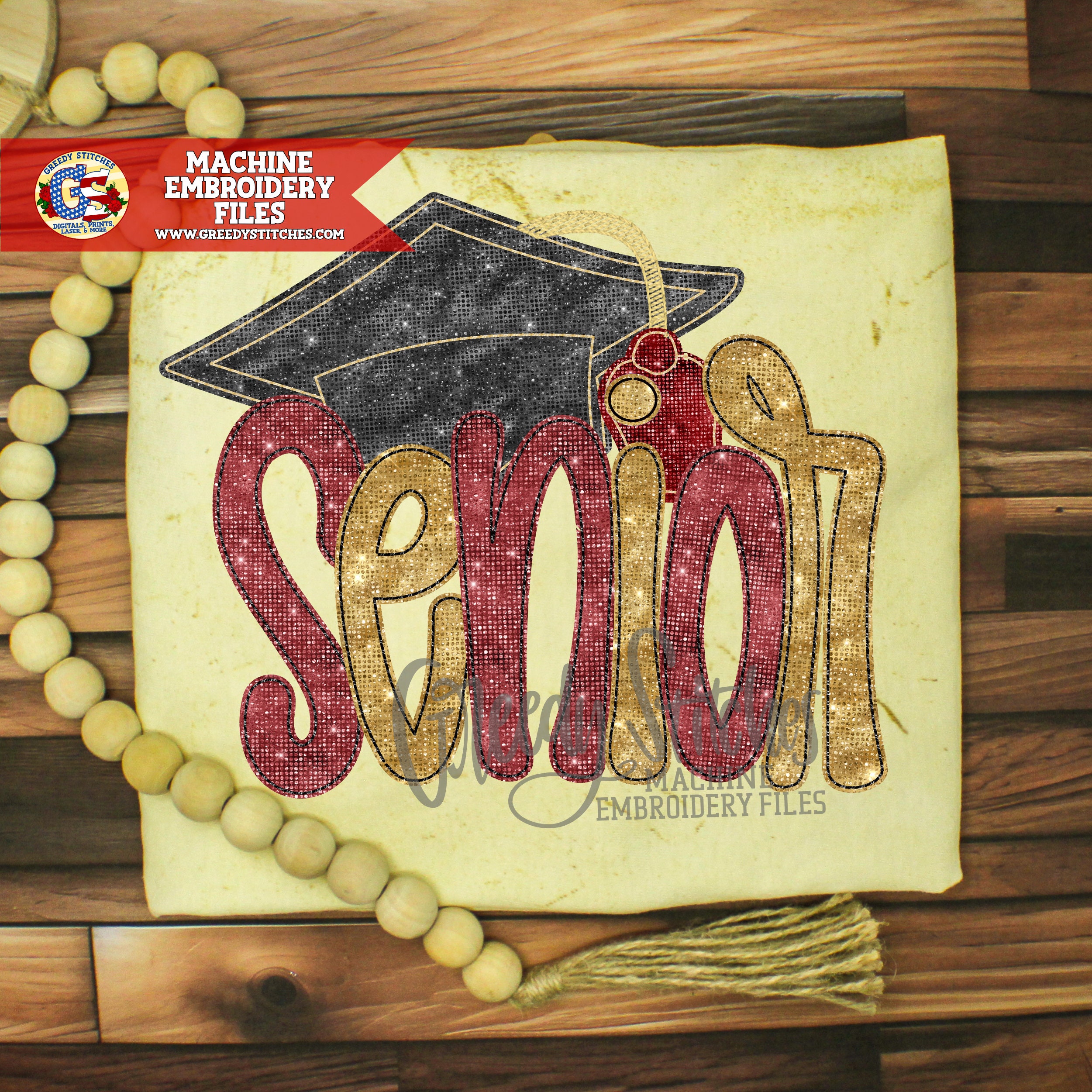 Senior Bean Stitch Applique Machine Embroidery Design | Senior Machine ...