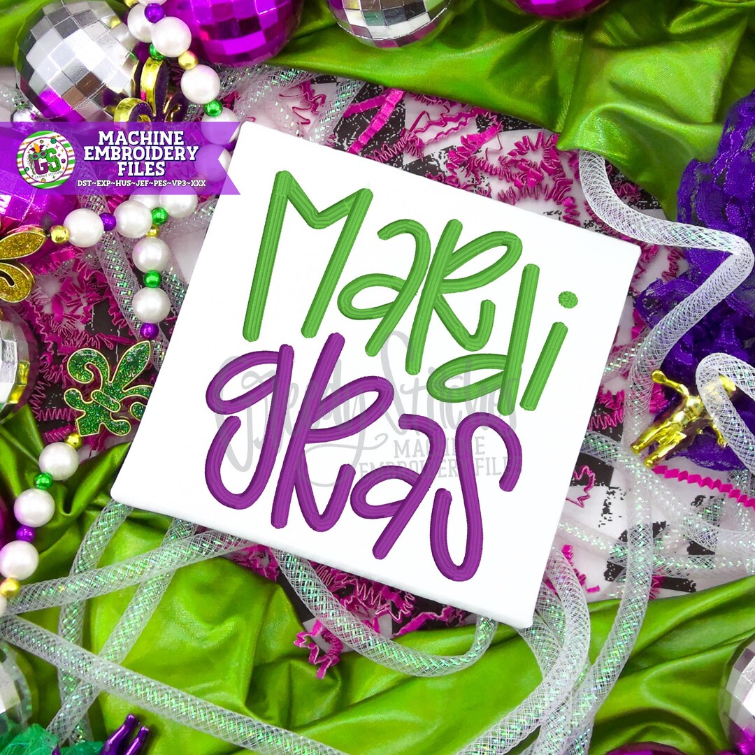 Wonky Mardi Gras Machine Embroidery | Mardi Gras Embroidery | Mardi ...