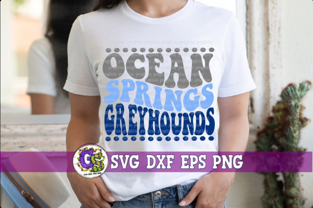 Ocean Springs Greyhounds Groovy Wave Svg Dxf Eps Png | Ocean Springs ...