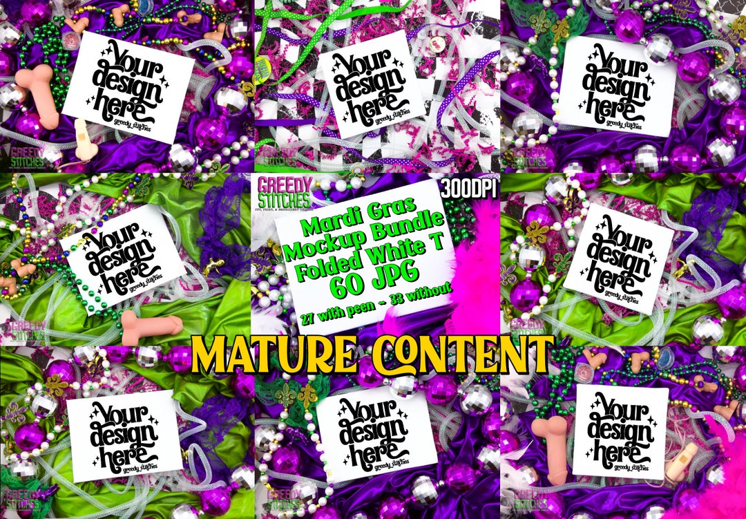 Mardi Gras Folded White T Shirt Mockup Bundle | 60 Mockups | Shirt Mock ...