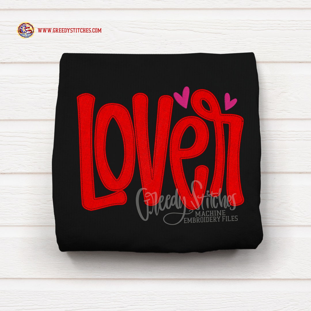 Lover Bean Stitch Applique Machine Embroidery Design | Valentine's Day ...
