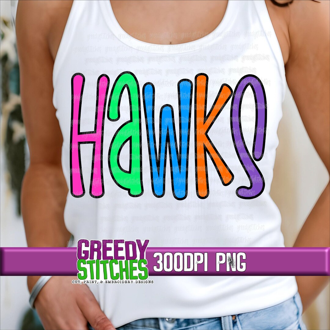 Neon Hawks Png | Hancock Hawks Png | Lets Go Hawks Png | Go Hawks Png ...