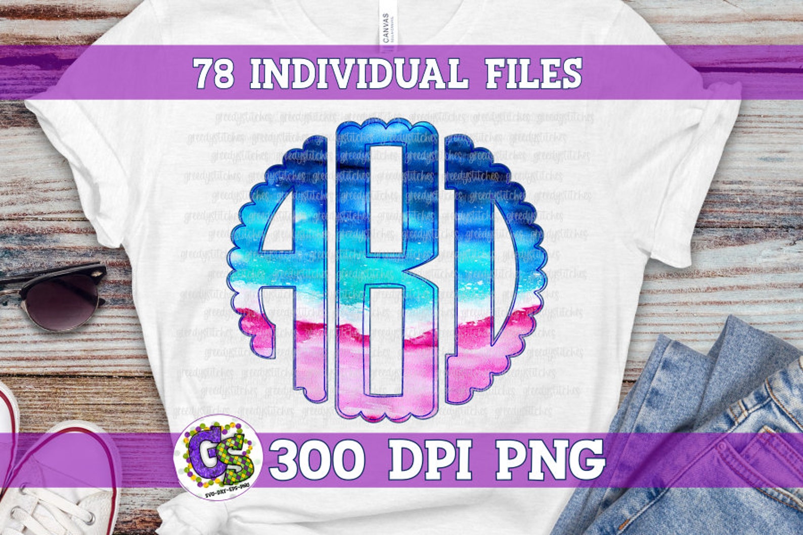 Pink Sands Beach Monogram PNG Summer Scalloped Monogram Set - Etsy