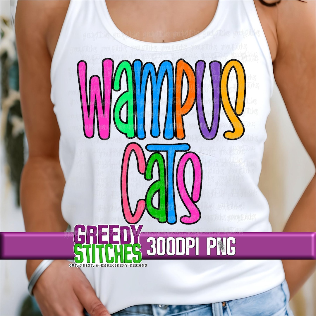 Neon Wampus Cats Png | Wampus Cats PNG | Neon Mascots Png | Go Wampus ...