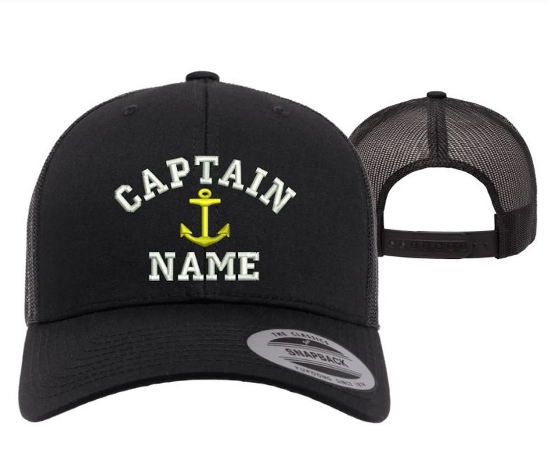 Custom Captain Trucker Hat Custom Embroidered Personalized CAPTAIN Dad ...