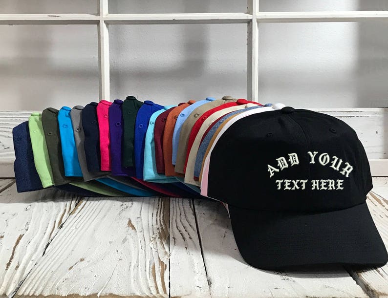 Custom Dad Hat Embroidered Dad Hat,your TEXT HERE Kanye Custom Hat ...