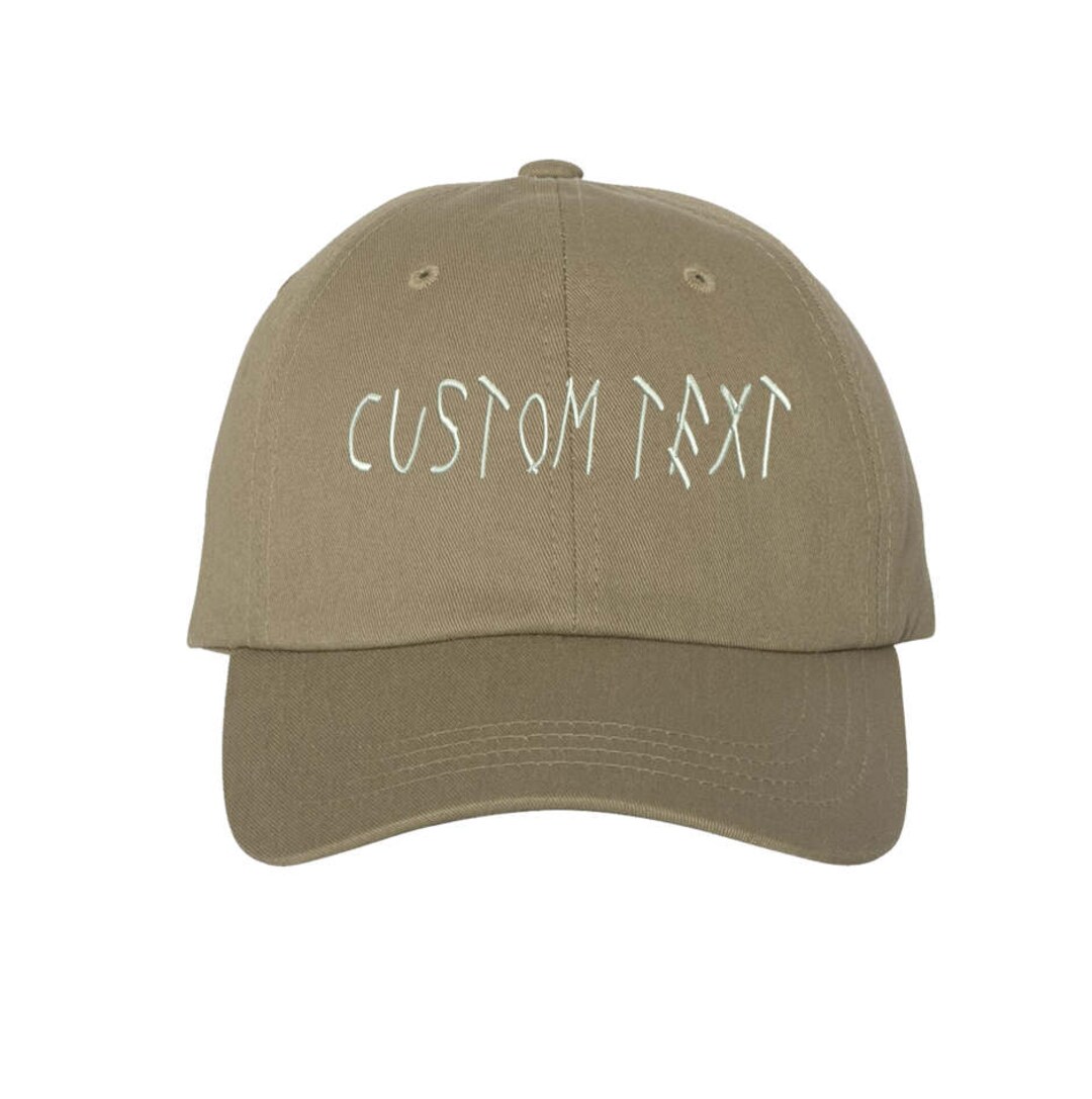 Custom Dad Hat Embroidered, DRIZZY FONT, Champagne Papi, Your Text Here ...
