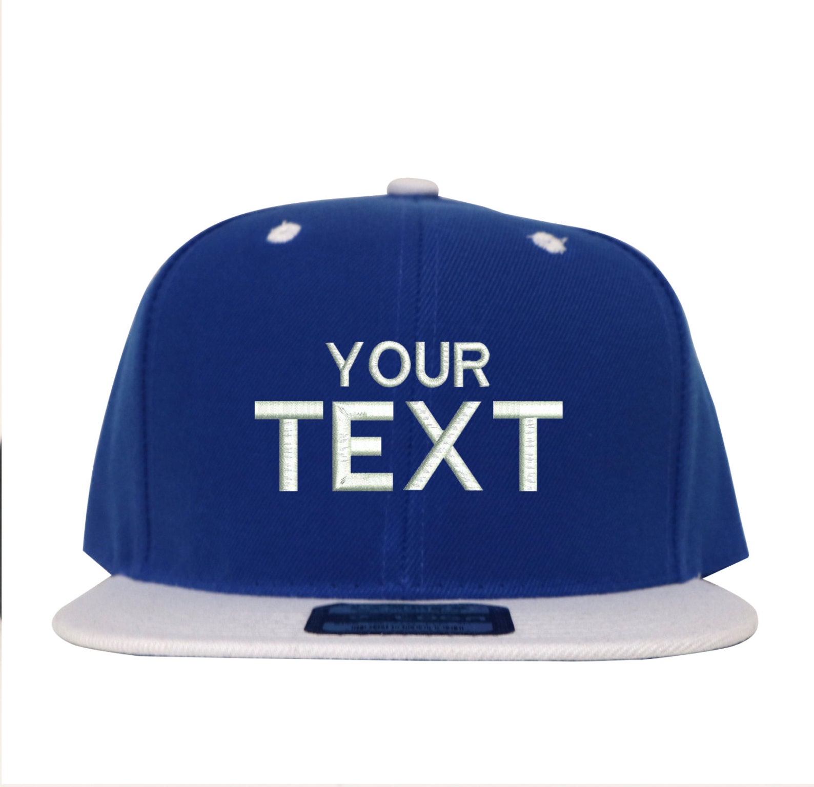 LOGA Blue & White Custom Embroidered Snapback, Your Own Personalized ...
