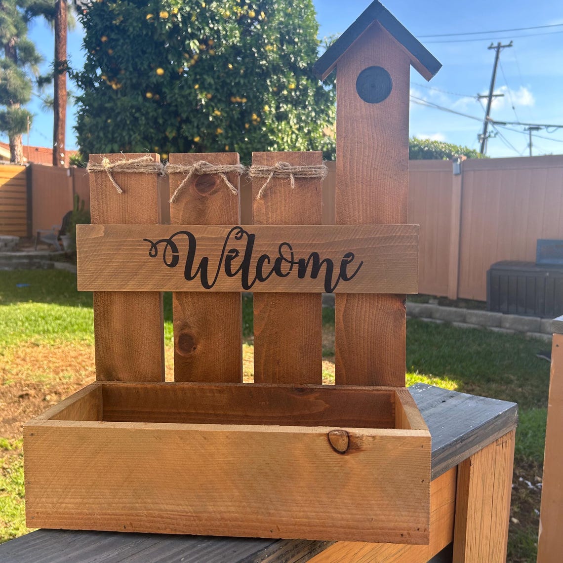 Rustic Planter-cedar Wood Chateaucore French Country Welcome Sign - Etsy