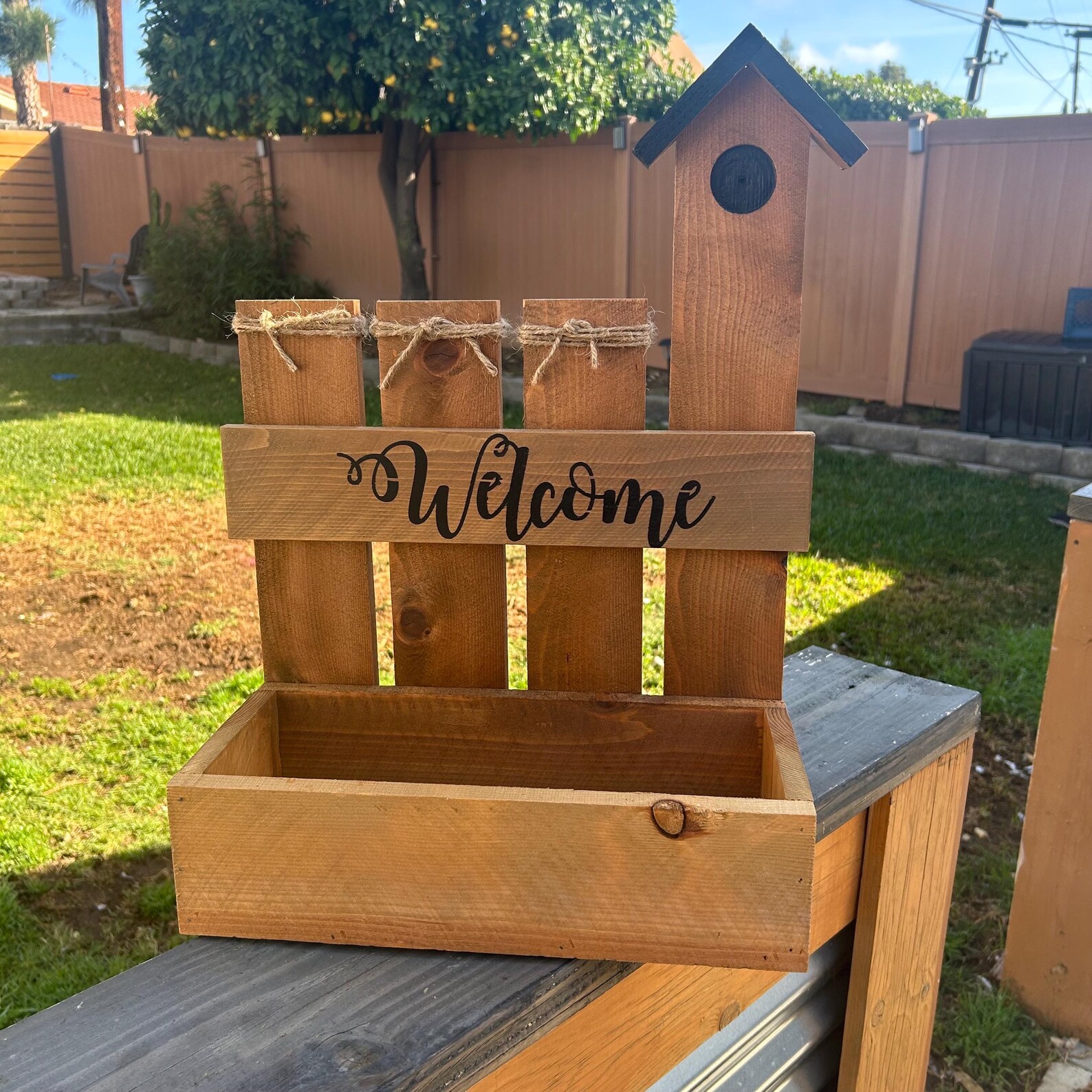 Rustic Planter-cedar Wood Chateaucore French Country Welcome Sign - Etsy