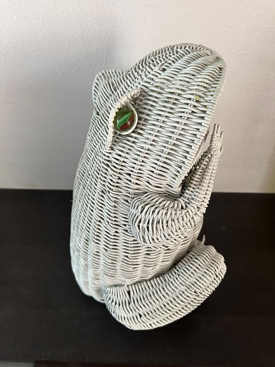 Vintage Frog Shaped Wicker Basket--vintage Wicker Basket--animal Shaped ...