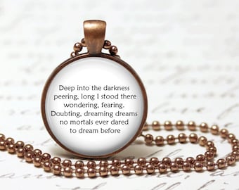 Edgar Allan Poe Insanity Quote Pendant Necklace or Keychain | Etsy