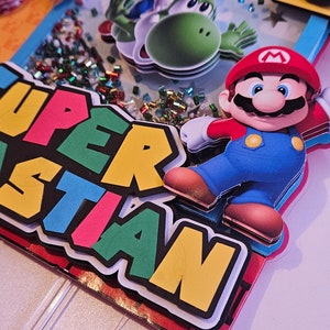 Super Mario Cake Topper 3d Shaker WITH Lights & Name Personalization - Etsy