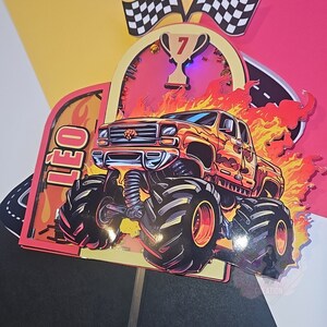 Monster Jam Monster Truck Themed Cake Topper 3D Shaker WITH Lights ...