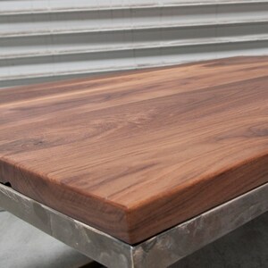 Square Metal Side Table W/ Rustic Walnut Wood Top, Powder Coated ...