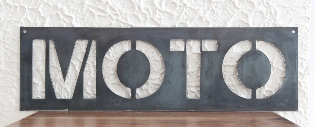 Moto Wall Sign 15 Wide and 6 Tall, Raw Metal Sign - Etsy