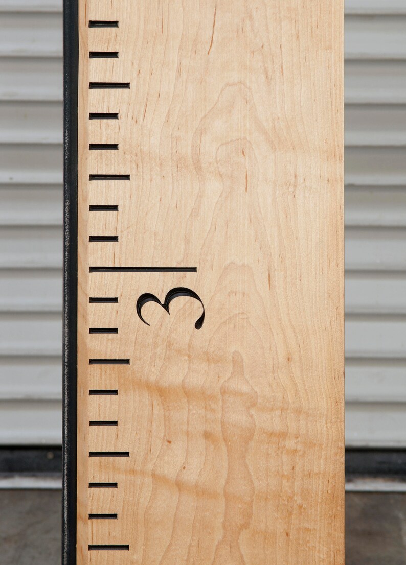 Ruler Growth Chart Solid Wood Engraved Custom | Etsy