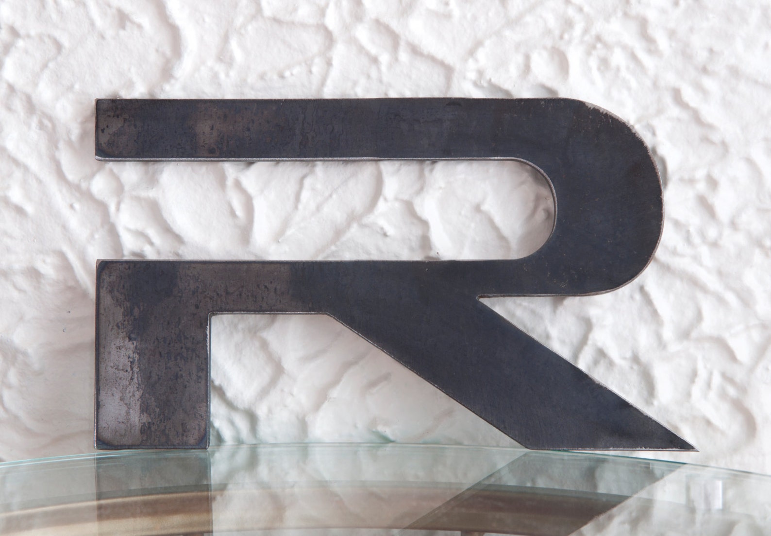 Metal Letters R Sign 9x5.25 modern Raw Metal Recycled | Etsy