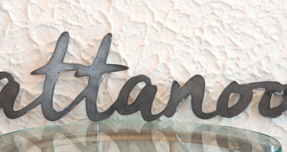 Chattanooga Metal Wall Art Metal Script 36 Wide and | Etsy