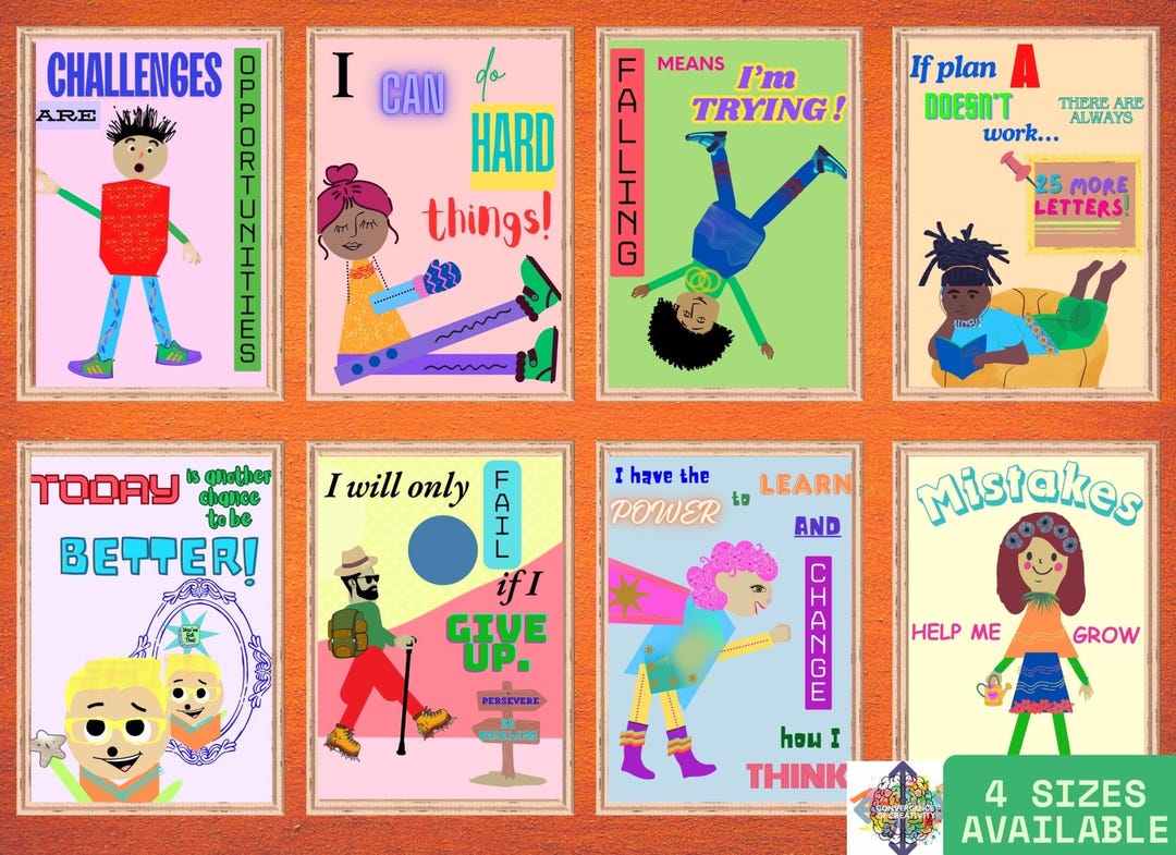 Growth Mindset Posters: Classroom Inspirational Art (digital Download ...
