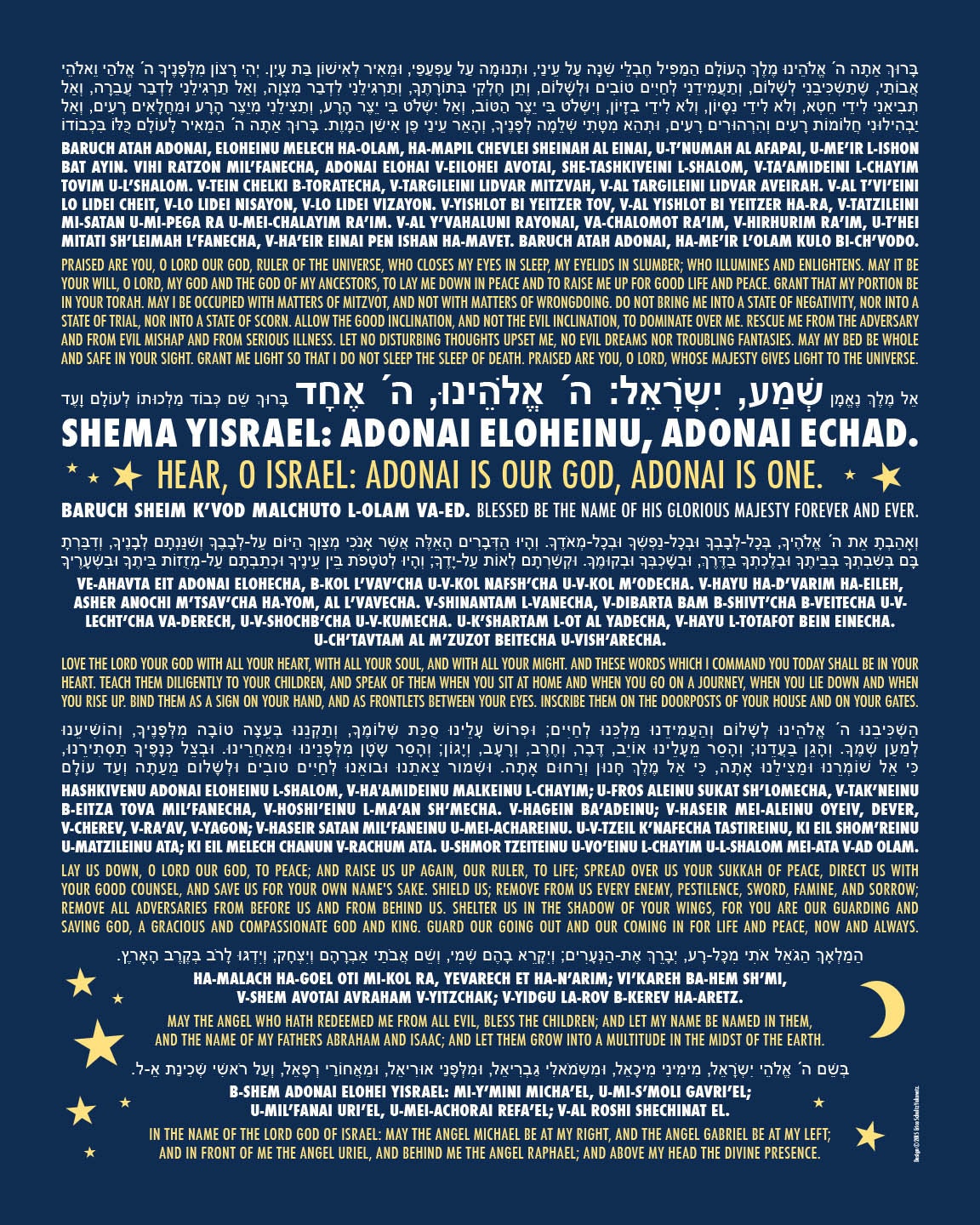 Bedtime Shema Prayer - Celestial - Printable - Etsy