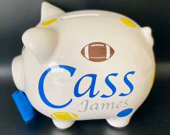 Large-custom Personalized Piggy Bank-football - Etsy