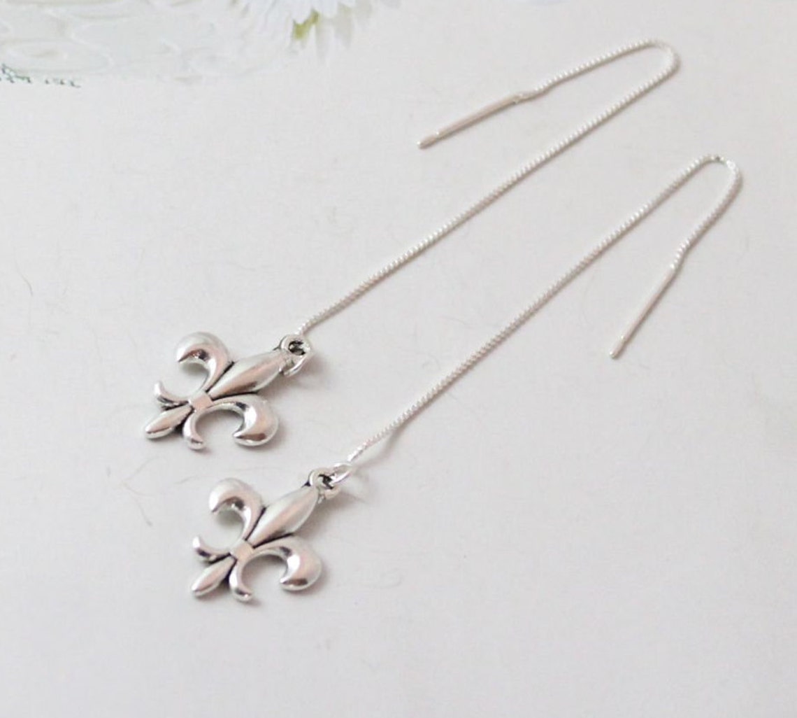 Silver Threader Earrings 925 Sterling Silver Thread Earrings | Etsy