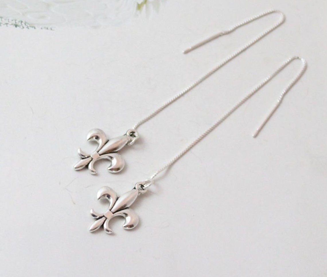 Silver Threader Earrings 925 Sterling Silver Thread Earrings | Etsy