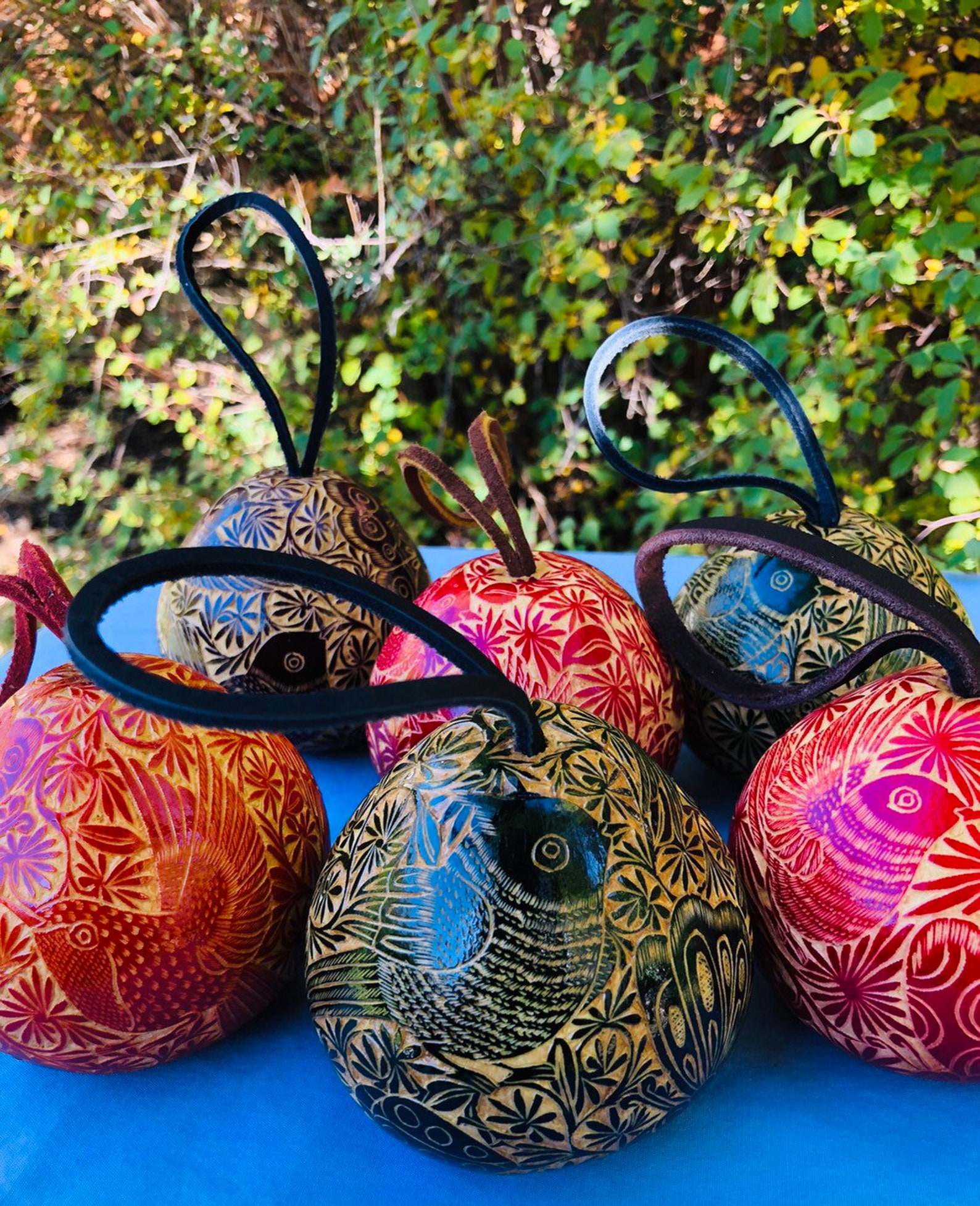 Handmade birds gourd ornament | Etsy