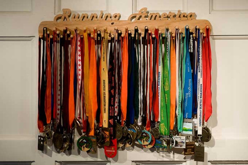 Running America Wooden Medal Display Rack - Etsy