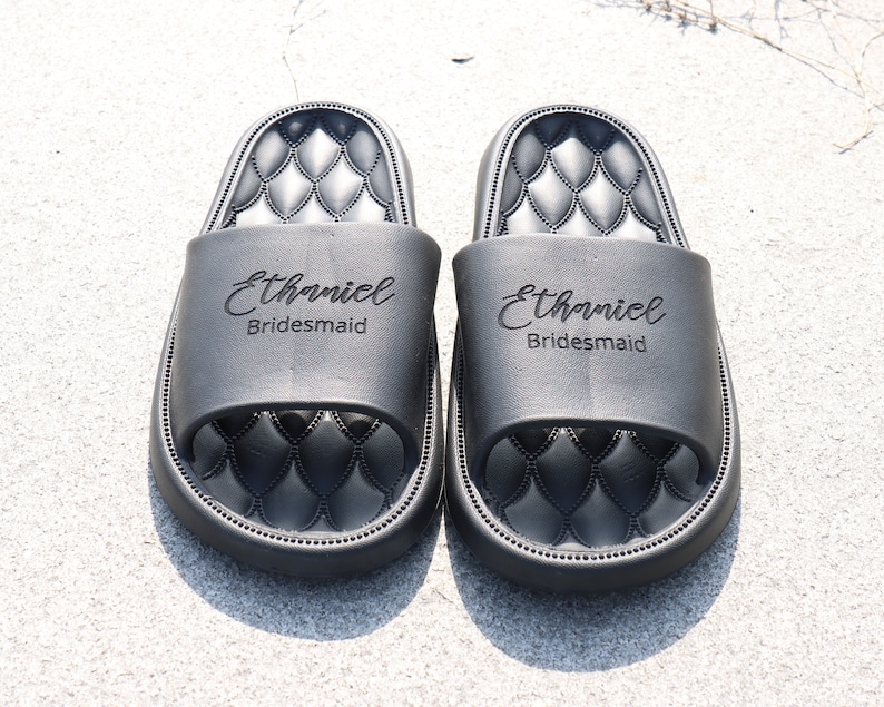 Personalized Groomsmen Slides Foam Home Bathing Slippers - Etsy
