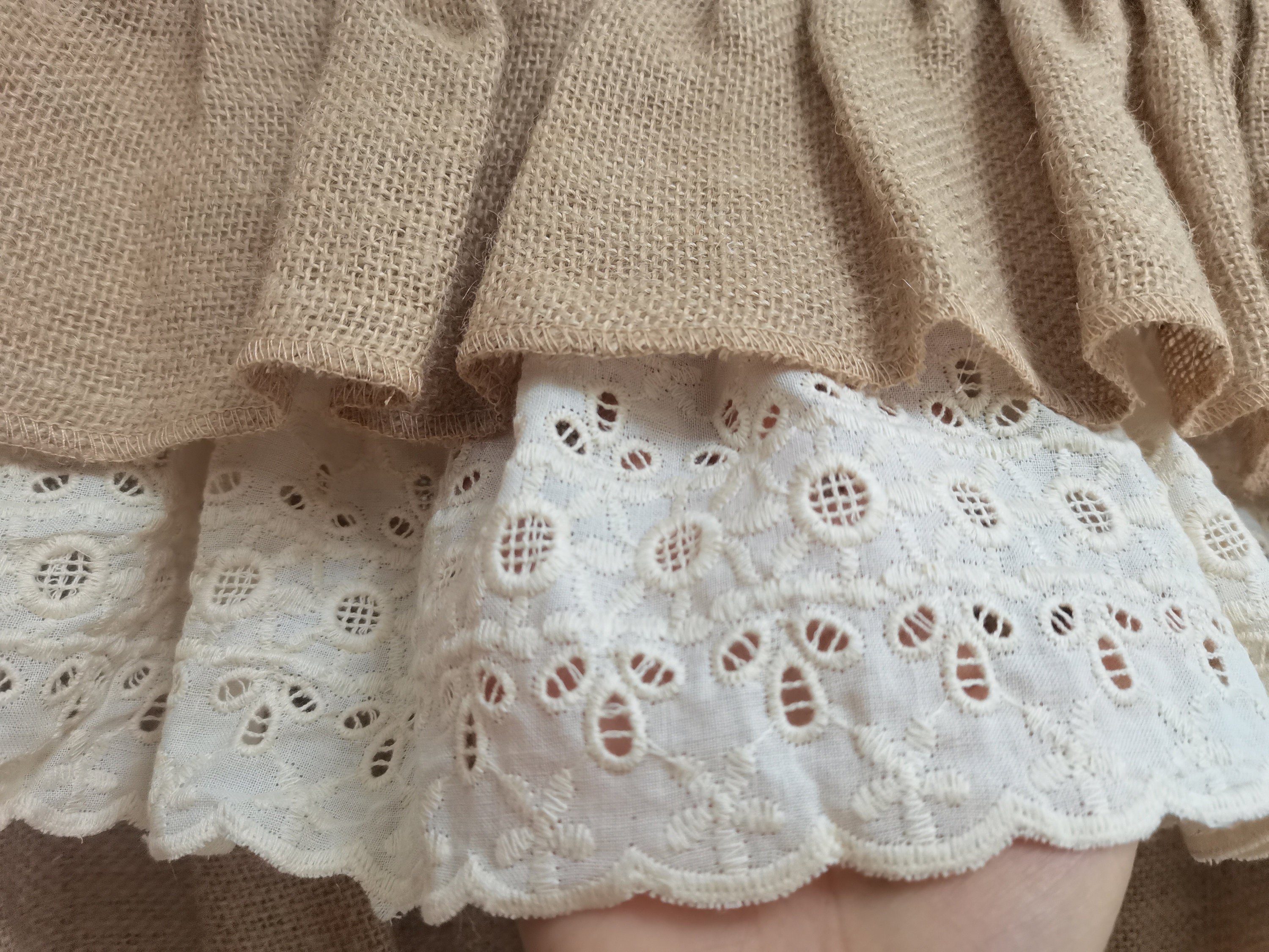 Custom Burlap Ruffled Curtain Rustic Burlap Lace Kitchen Valance Burlap ...