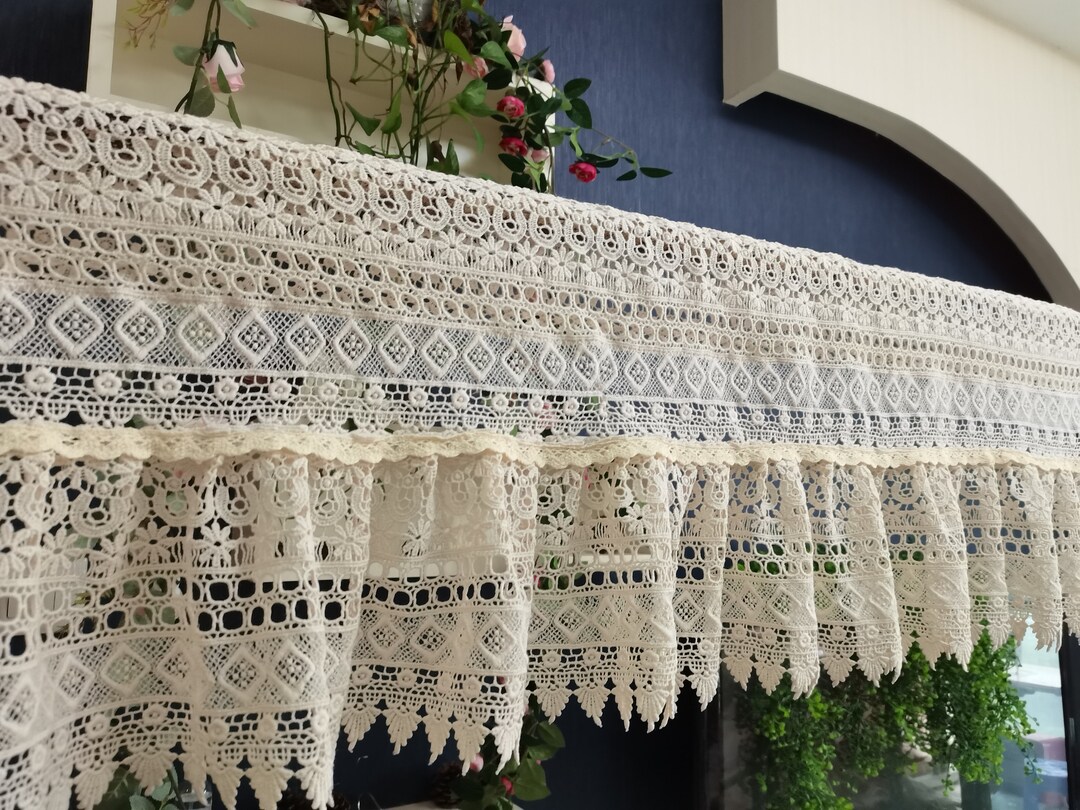 Custom Rustic Lace Unique Lace Bedroom Valance Window Kitchen Curtain ...