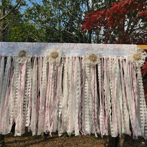 Custom Hand Crochet Lace Light Pink Lace Valance Curtain Kitchen ...