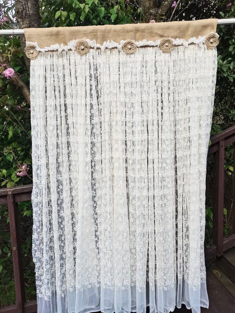 Custom Romantic Full Ivory Lace Door Curtain Bedroom Window - Etsy