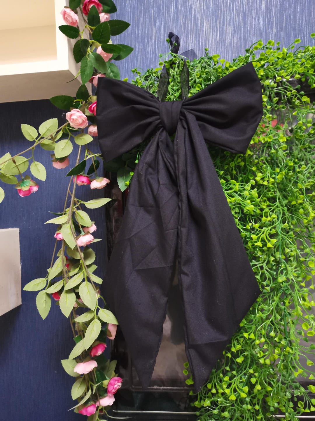 1pc Black Bow, Shabby Bow, Pew Bow, Halloween Bow, Wedding Bow ...