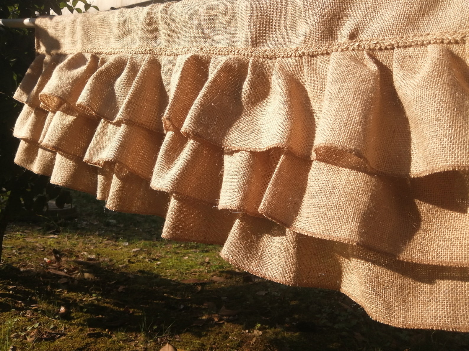Custom Burlap Ruffle Curtian Rustic Burlap Kitchen Valance - Etsy