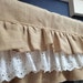 Custom Burlap Ruffled Curtian Rustic Burlap Lace Kitchen Valance Burlap ...