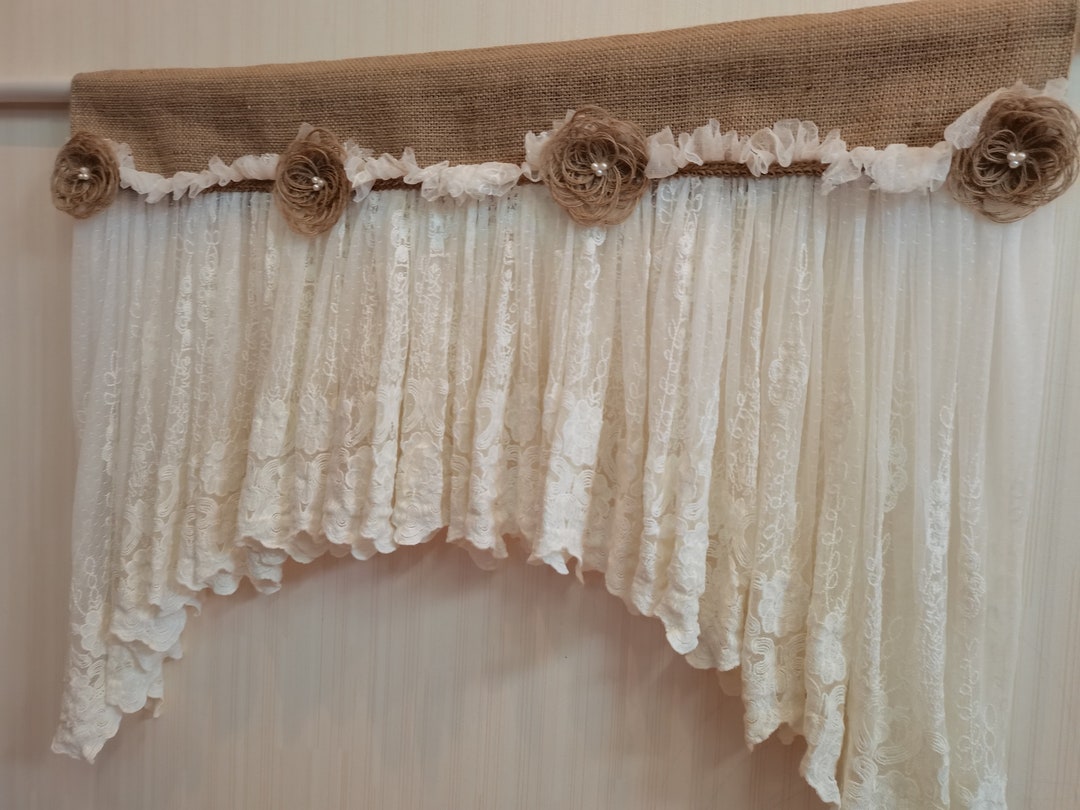 Shabby Ivory Lace Curtain High Quality Ivory Lace Window Valance ...