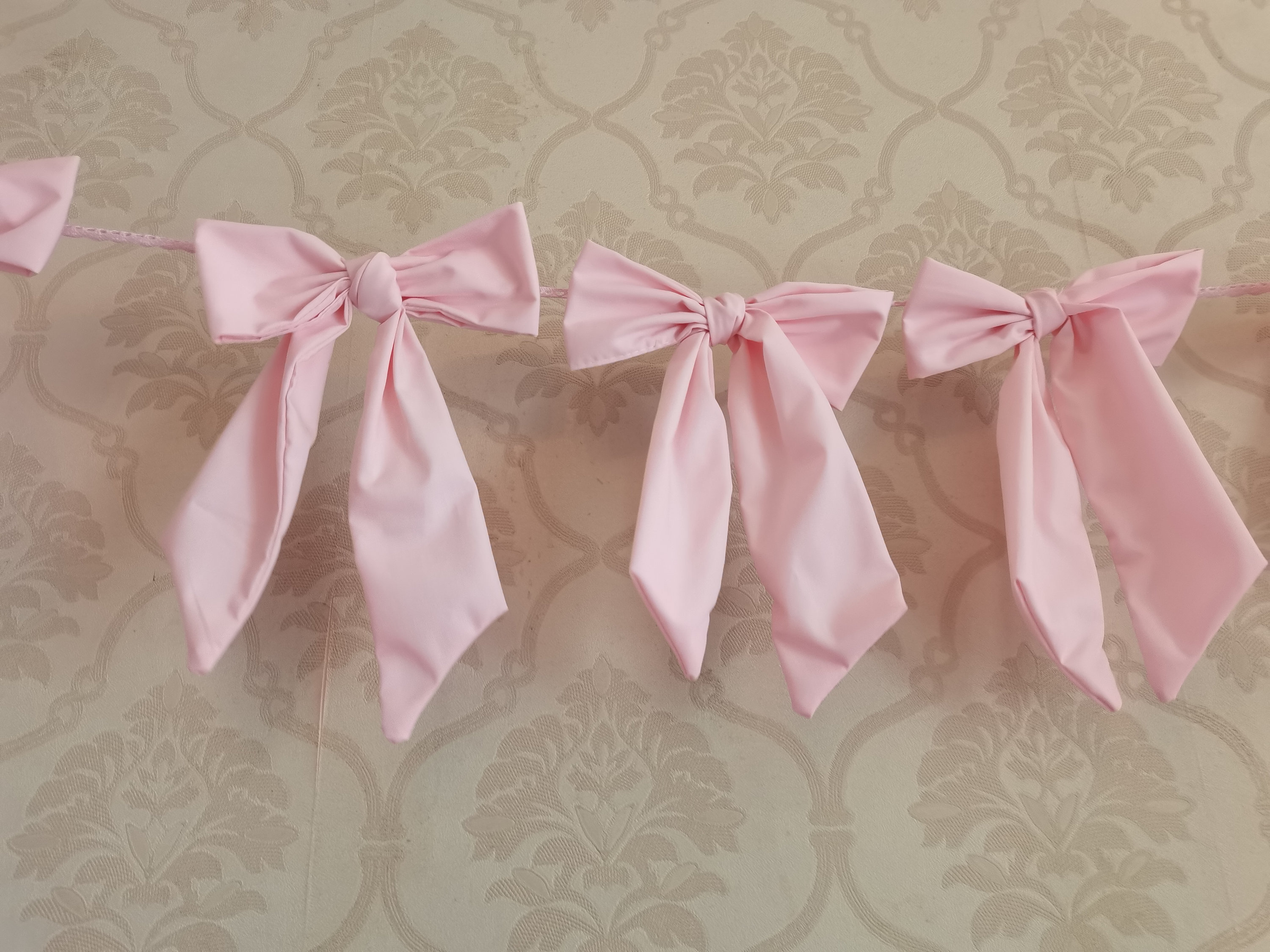 Custom Light Pink Bows Garland Baby Shower Decor, Bridal Shower, Pink ...