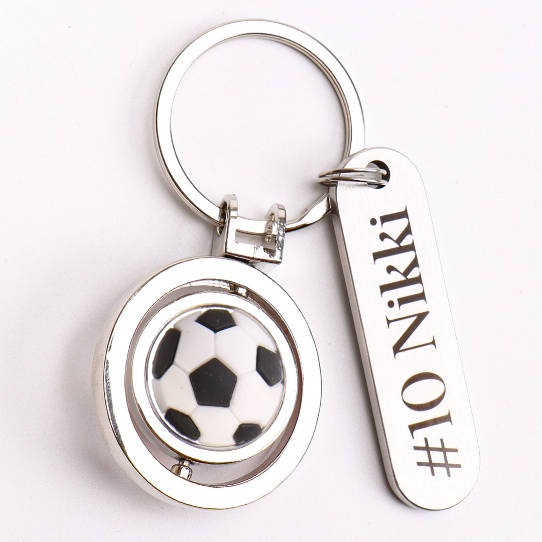 Personalized Sports Keychain Soccer Player Custom Name Number Coach ...
