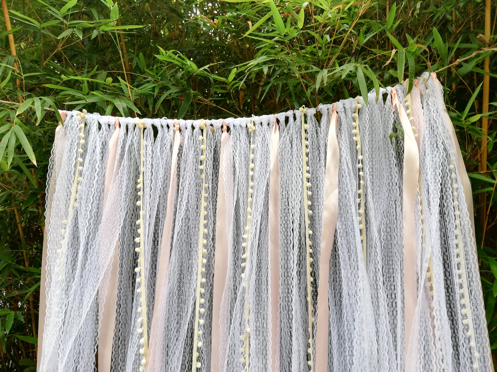 SHABBY Vtg Lace Ribbon Backdrop Wedding Banner Valance Ribbon - Etsy