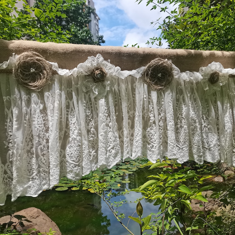 Lace Boho Kitchen Curtain - Etsy