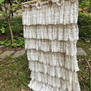 Custom Luxury 74inches Long Full Lace Ruffles Romantic Lace Burlap ...