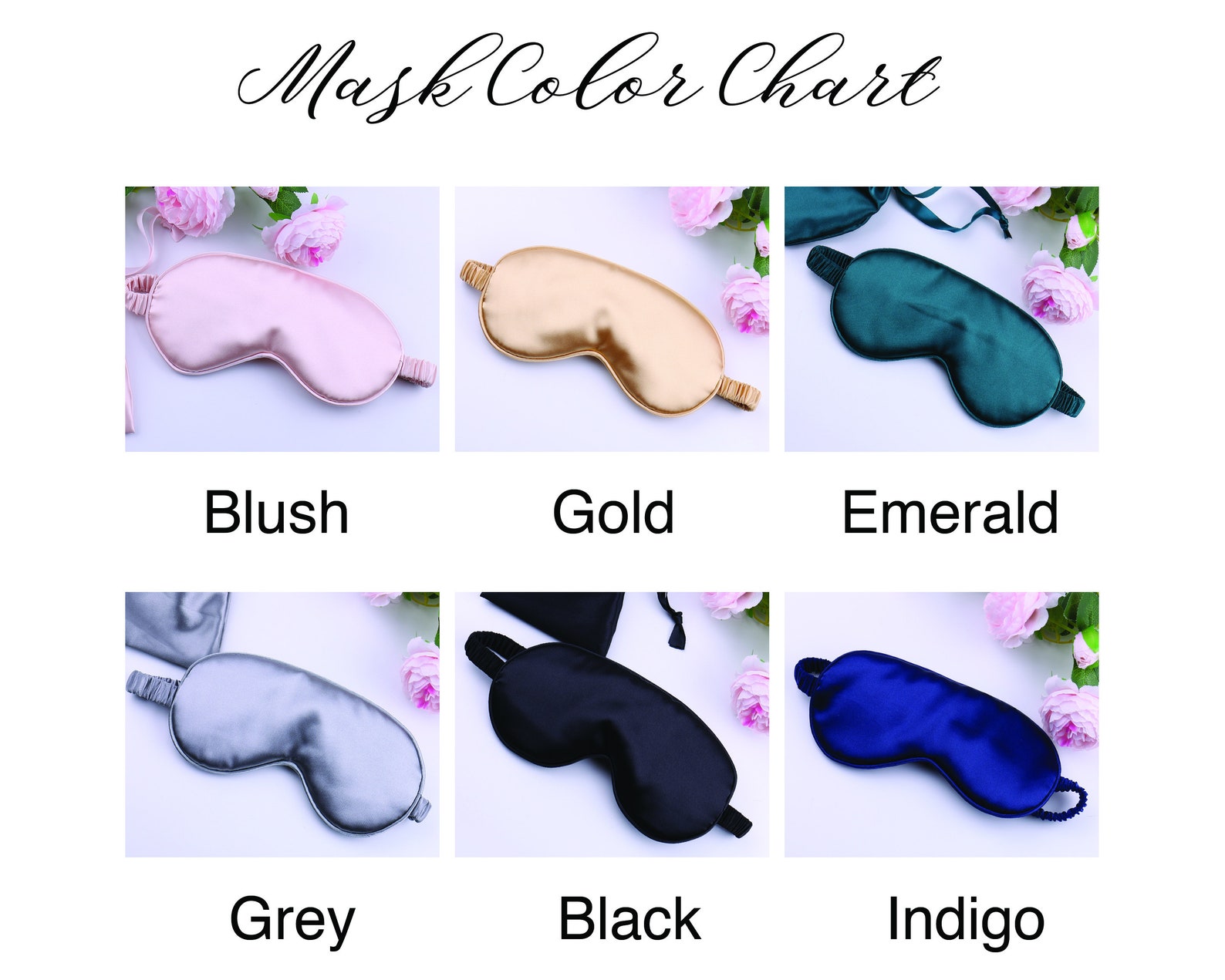 Personalized Sleep Eye Mask With Gift Bag, Monogrammed Satin Super Soft ...