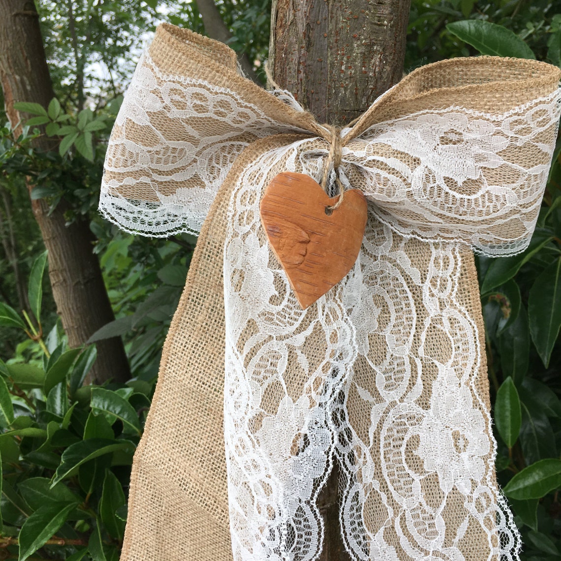 1pc Handmade Rustic Shabby Chic Primitive Burlap Lace Bows - Etsy